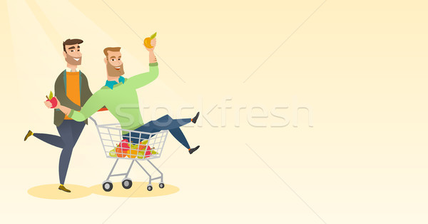 Cartoon Of Two Trolleys