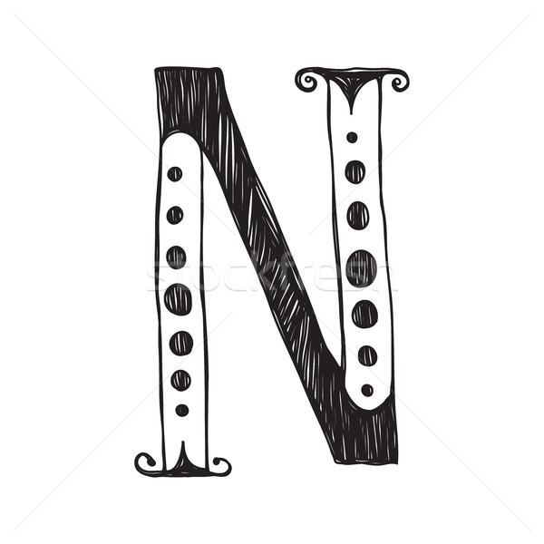 Stylish Images Of Letter N Capital Letter N Vintage Stock